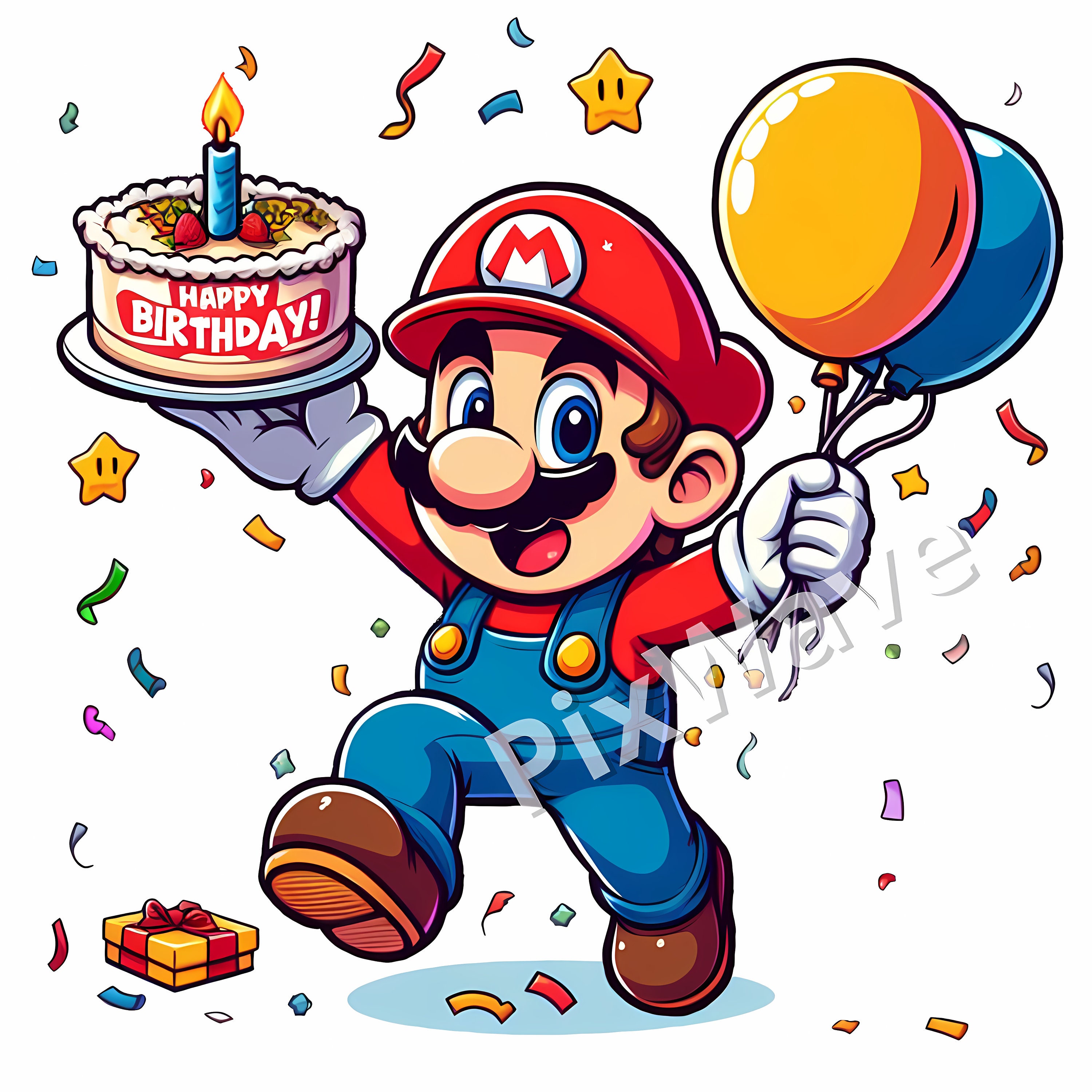 Super Mario Birthday PNG, Super Mario Birthday Boy SVG, Super Mario ...