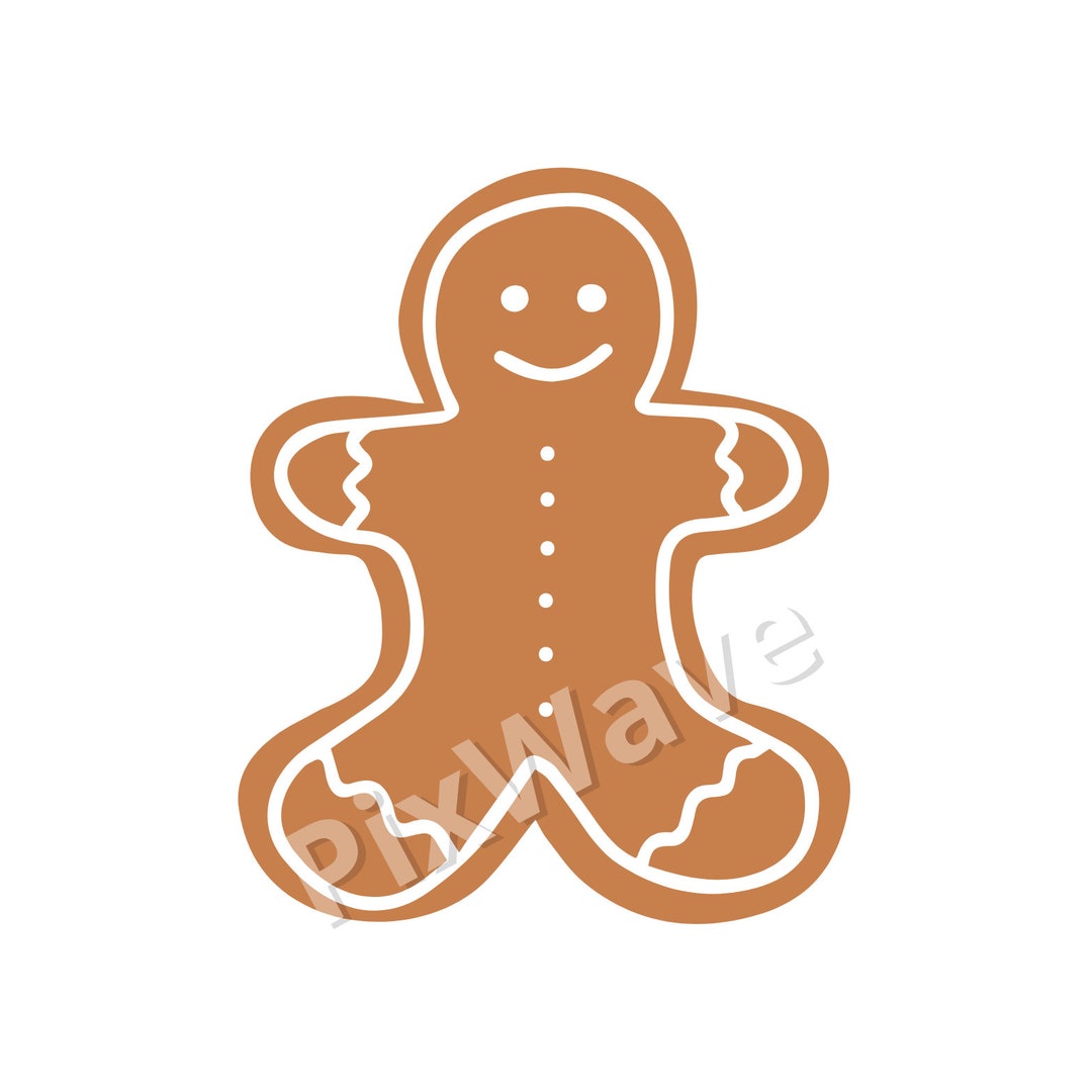 Gingerbread Man Outline PNG Christmas Gingerbread SVG - Etsy