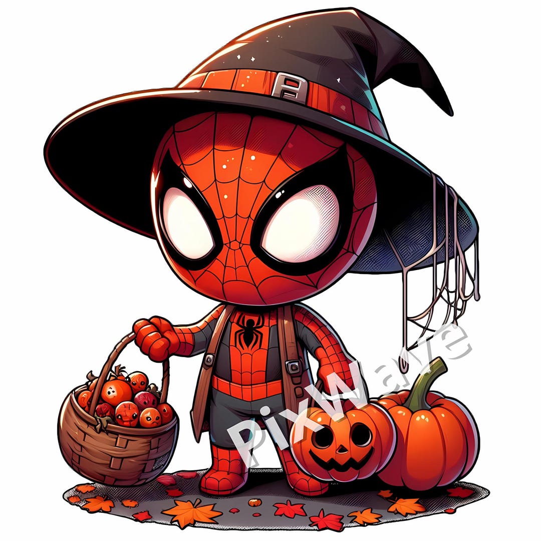 Spooky Spider-man Halloween PNG, Superhero Clipart, Cute Halloween ...