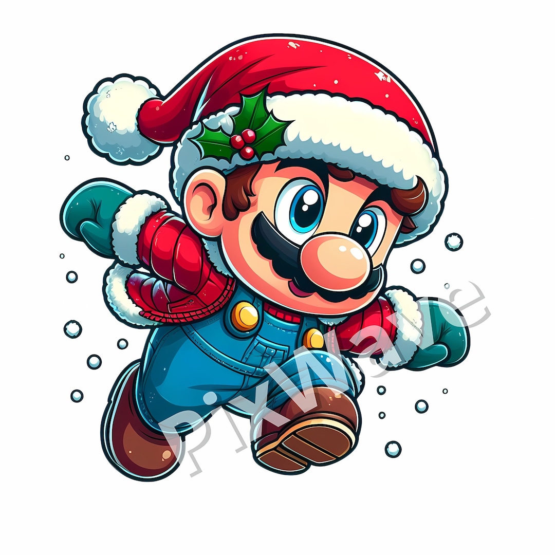 Christmas Super Mario SVG, Mario Christmas Clipart, Super Mario PNG ...
