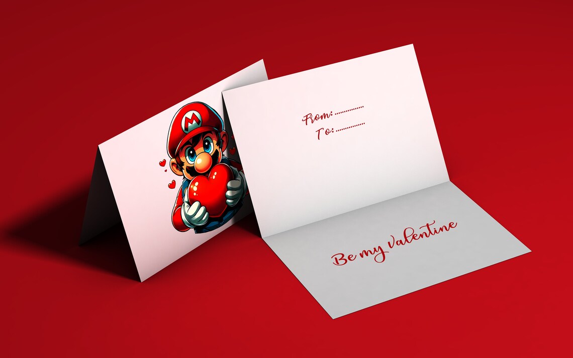 Super Mario Valentines SVG, Cute Mario Love PNG, Mario Valentines Day ...