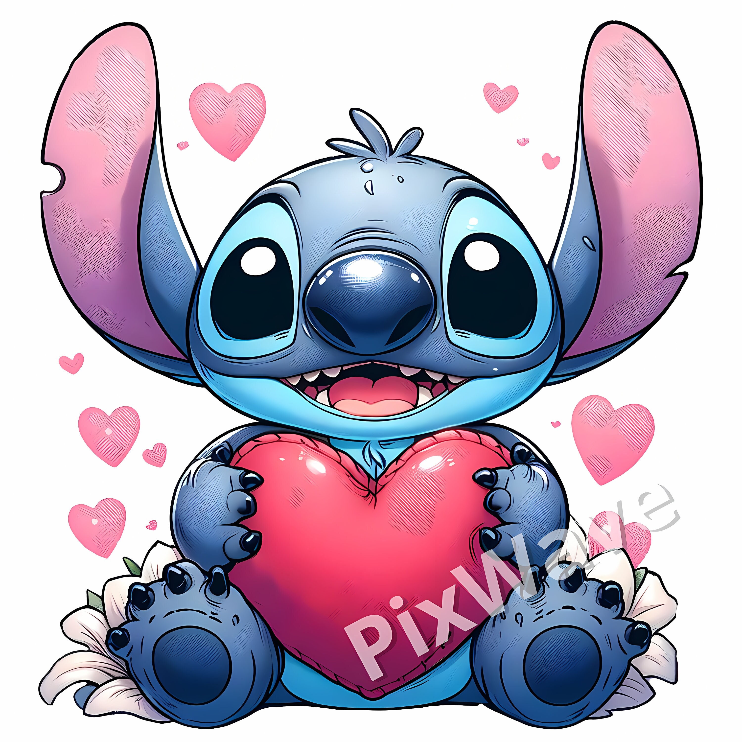 Stitch Valentines PNG, Valentines Stitch SVG, Stitch Valentines Day PNG ...