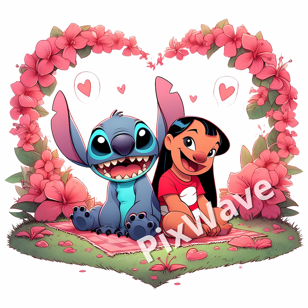 Stitch Valentines PNG, Valentines Stitch SVG, Stitch Valentines Day PNG ...
