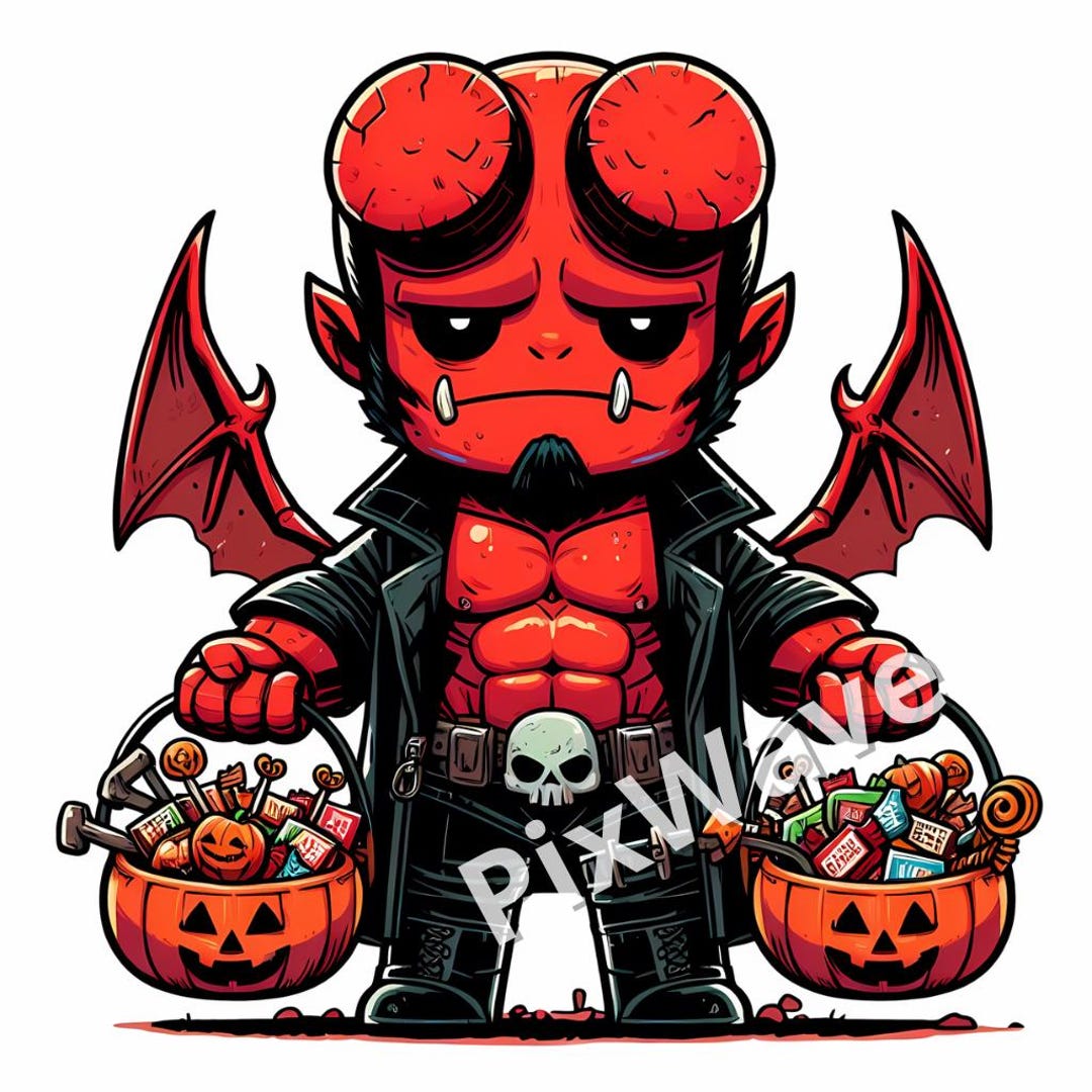 Hellboy Halloween SVG, Cute Horror Clipart, Funny Hellboy PNG, Digital ...