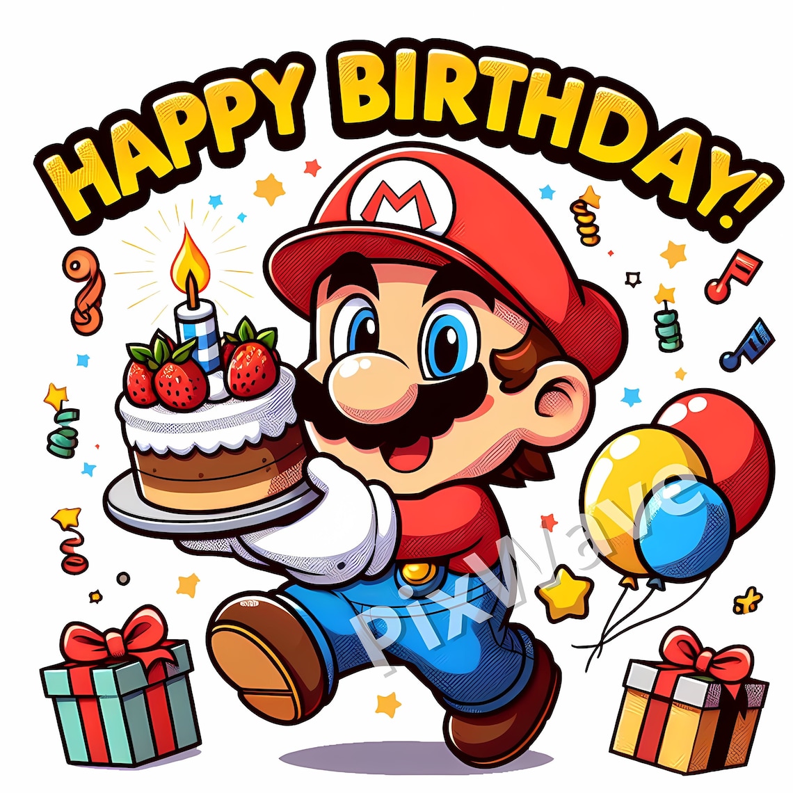 Super Mario Birthday PNG, Super Mario Birthday Boy SVG, Super Mario ...