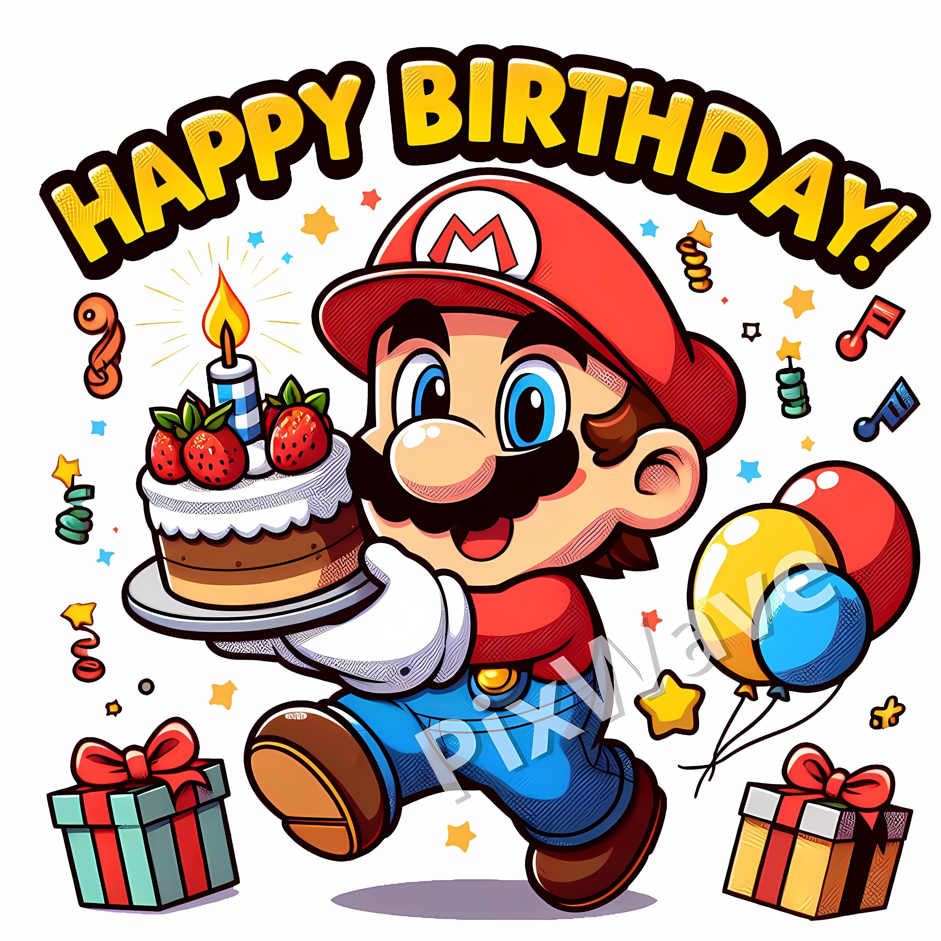 Super Mario Birthday PNG, Super Mario Birthday Boy SVG, Super Mario ...