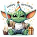 Grogu Birthday PNG, Baby Grogu With Cake, Baby Grogu SVG, Cute Baby ...