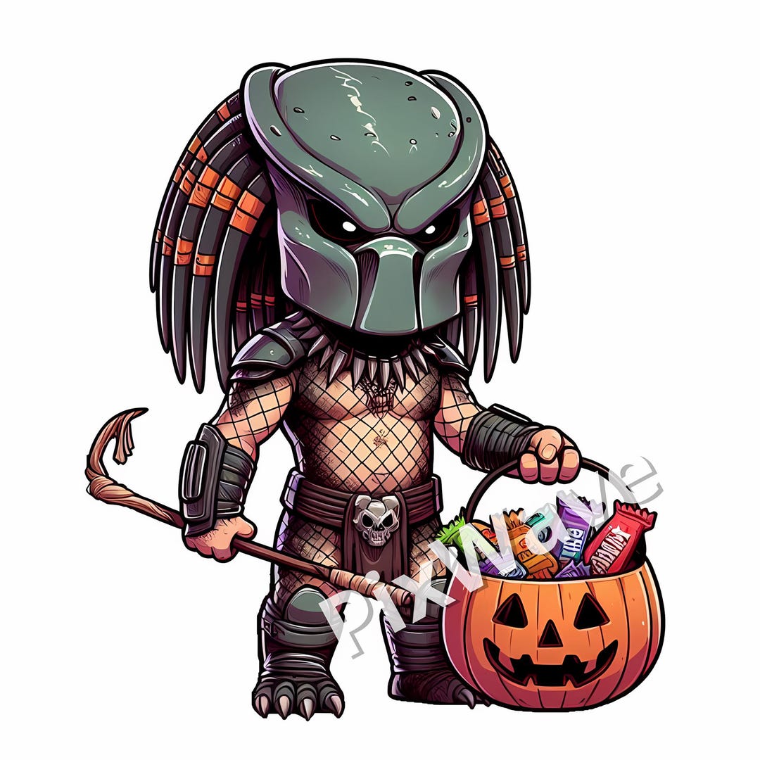 Cute Predator Halloween Png, Predator Svg, Alien Clipart, Trick or ...