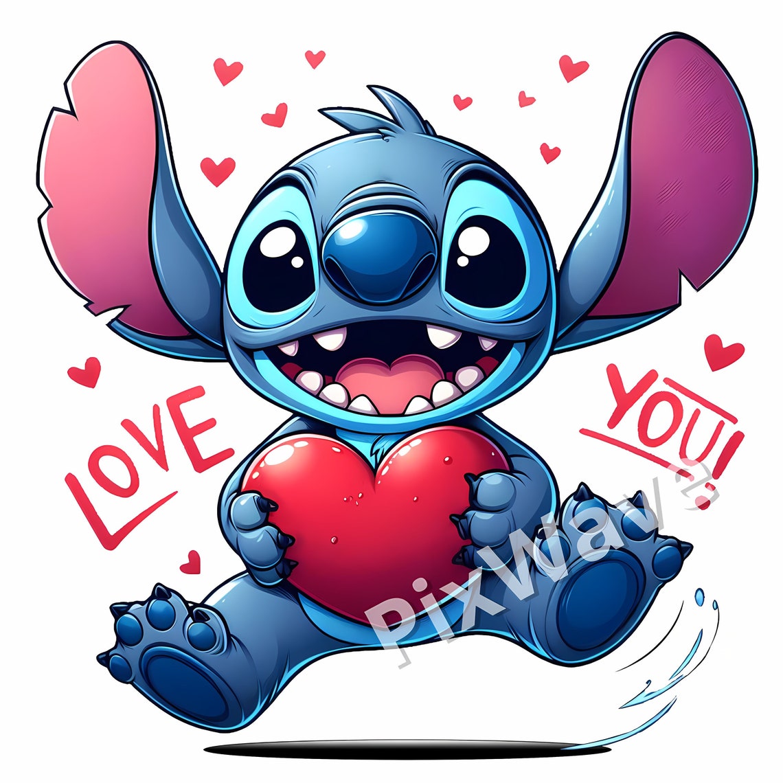 Stitch Valentines PNG, Valentines Stitch SVG, Stitch Valentines Day PNG ...