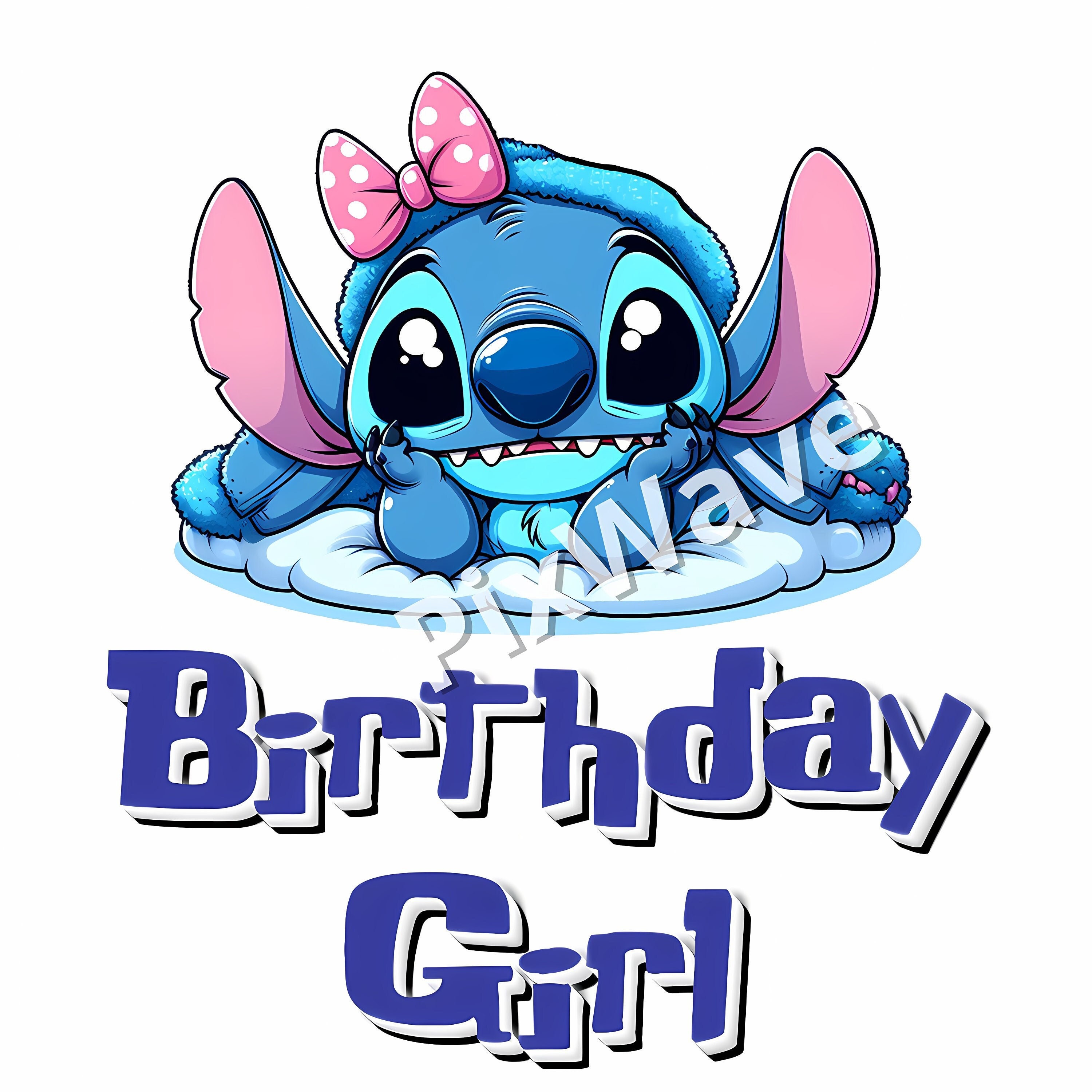Stitch Birthday Girl PNG, Happy Birthday Stitch PNG, Birthday Stitch ...