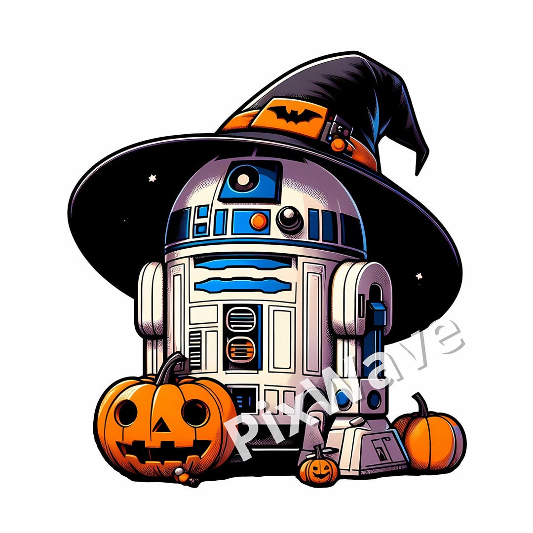 R2D2 Halloween PNG, Cute Robot With Pumpkin SVG, R2d2 Trick or Treat ...