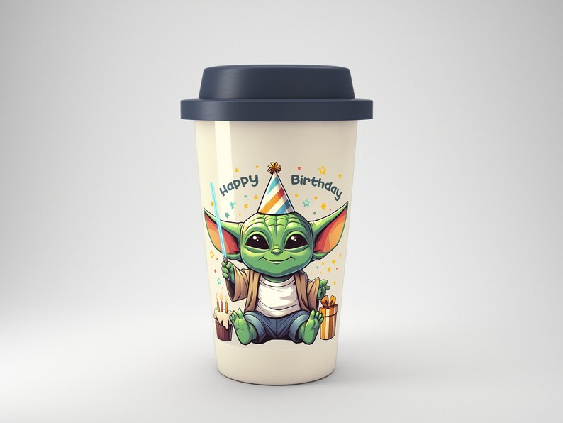 Grogu Birthday PNG, Baby Grogu With Cake, Baby Grogu SVG, Cute Baby ...