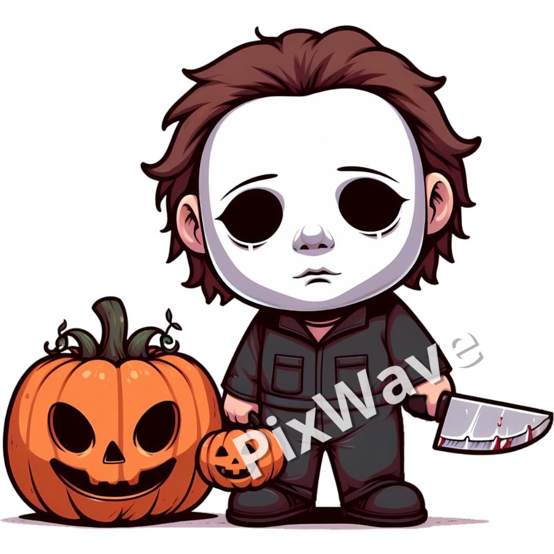 Cute Michael Myers Halloween SVG, Baby Michael Myers Clipart, Horror ...