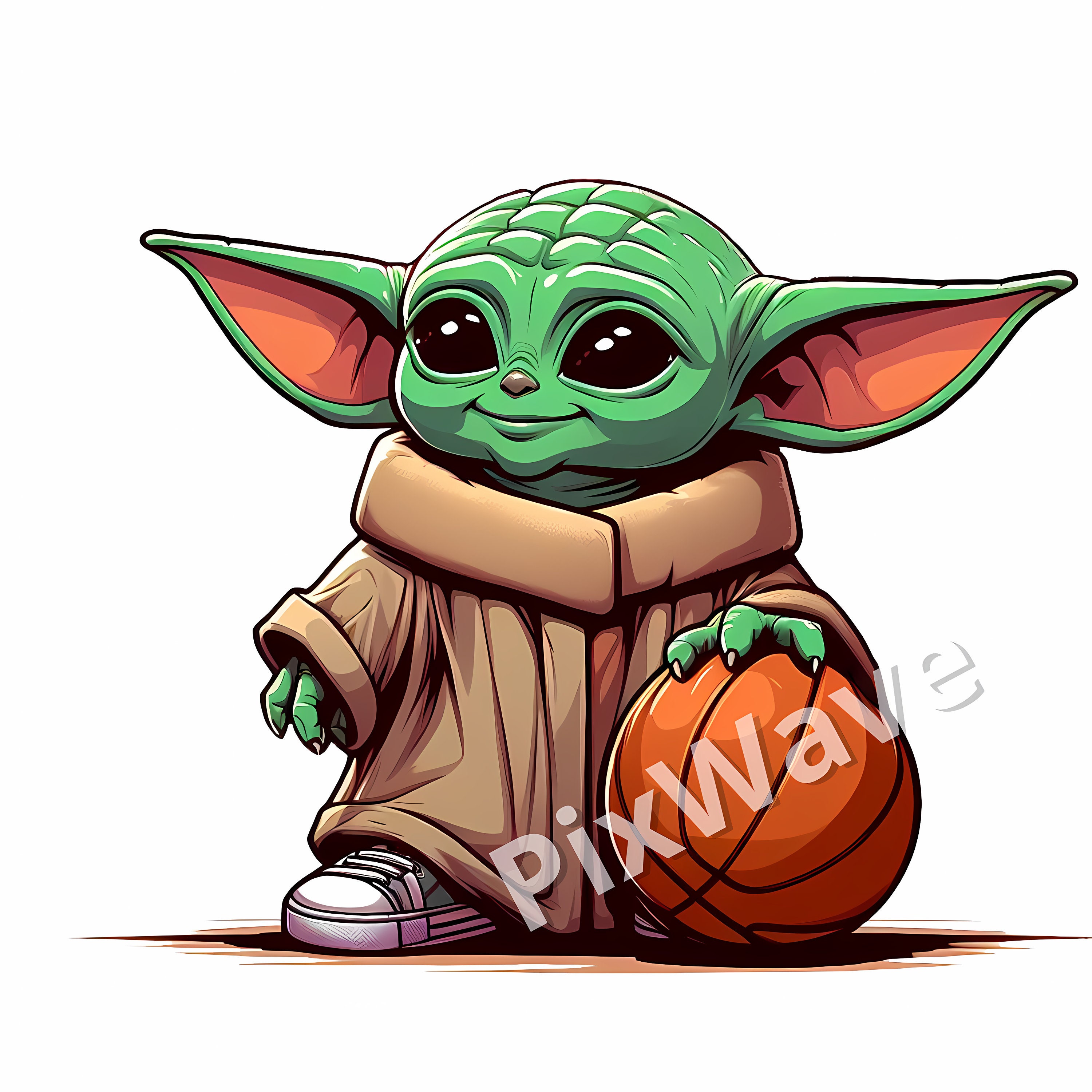 Cute Grogu is Playing Basketball, Baby Grogu SVG, Cute Baby Grogu SVG ...