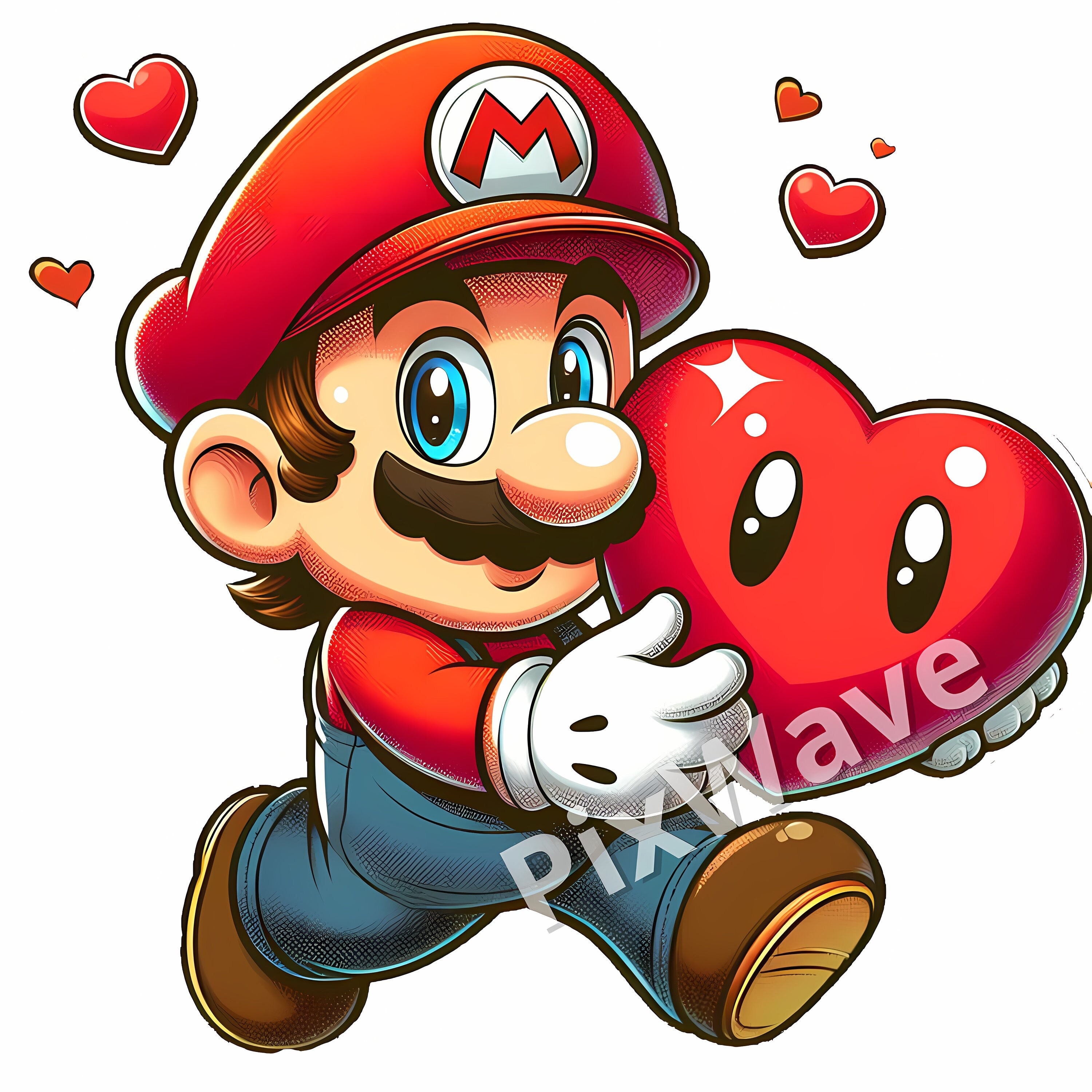 Супер Марио Валентина SVG, Милый Марио Лав PNG, Марио День Святого ...