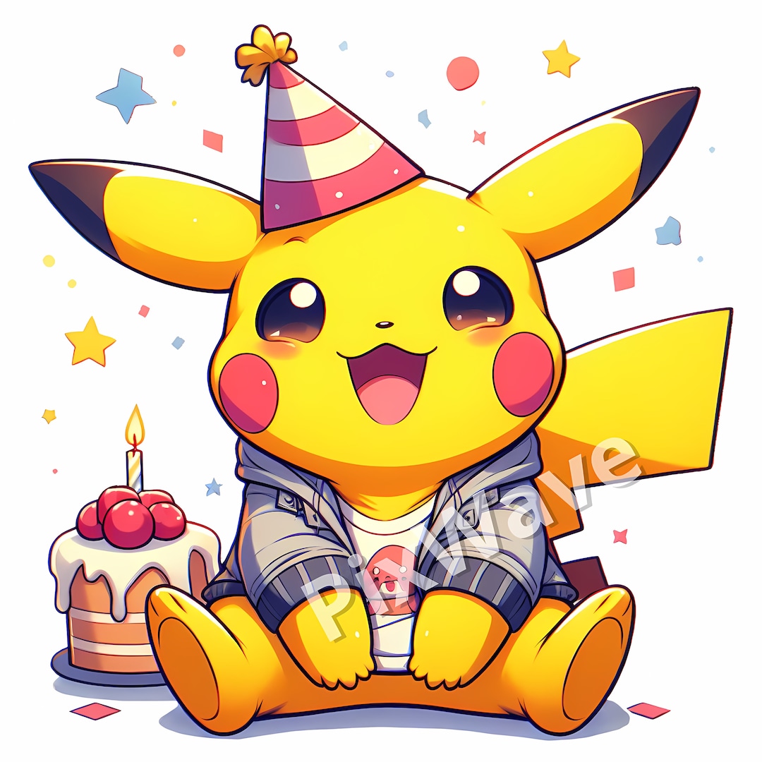 Pikachu Birthday PNG, Pikachu Birthday SVG, Pikachu Birthday Party ...