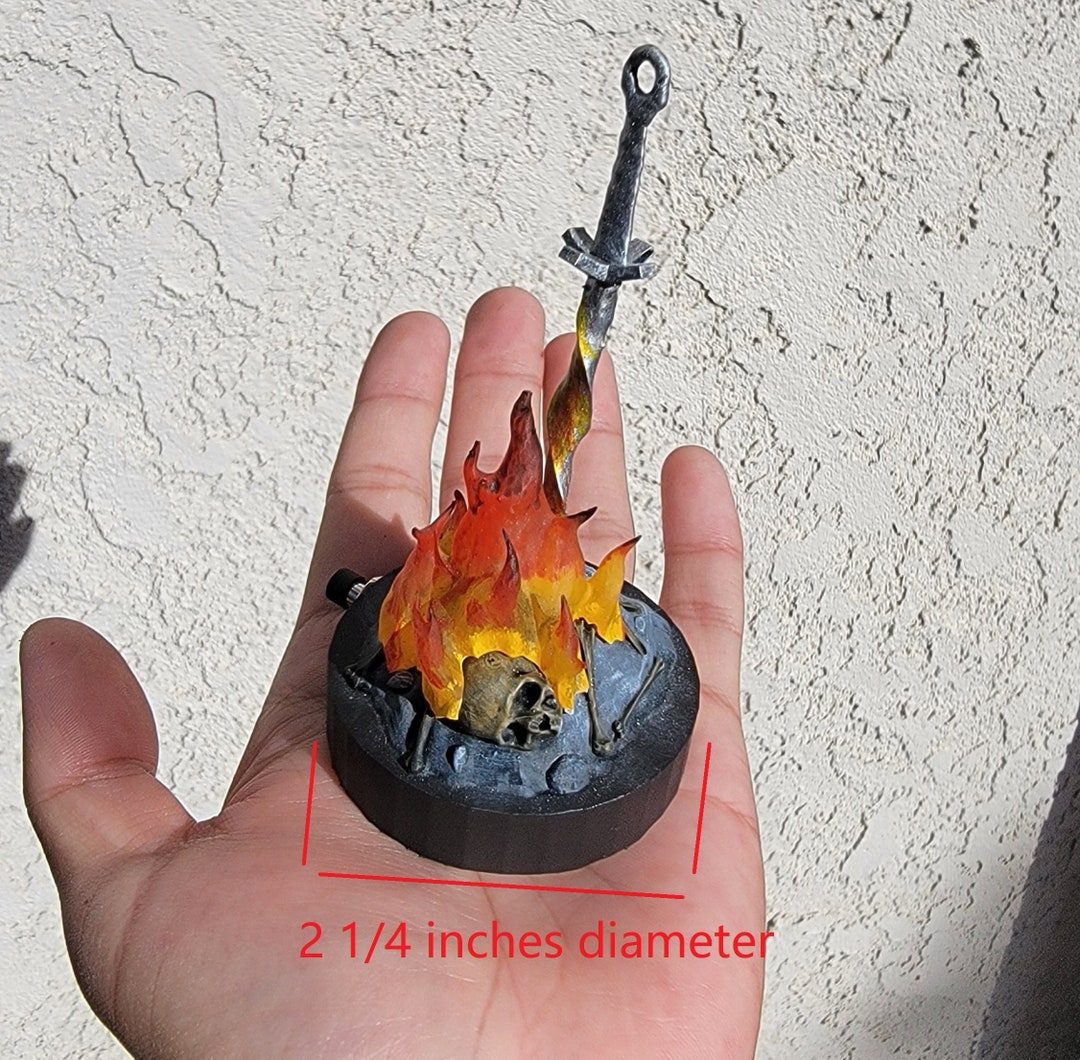 Dark Souls Bonfire With Flickering Light 1/12 Scale Miniature - Etsy