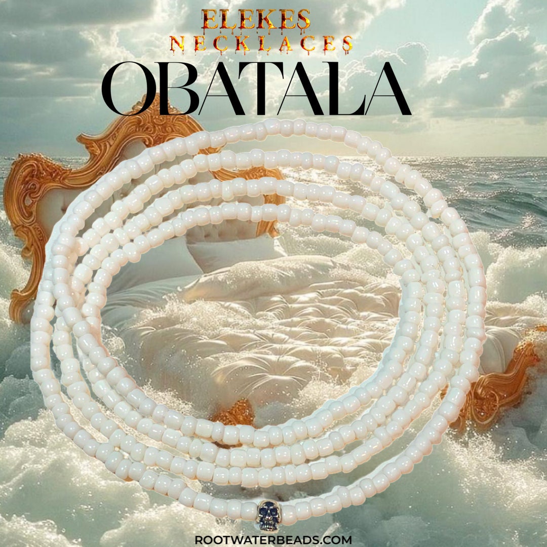 Eleke-/white/obatala-necklace (pre-blessed-w/spiritual Protection) - Etsy