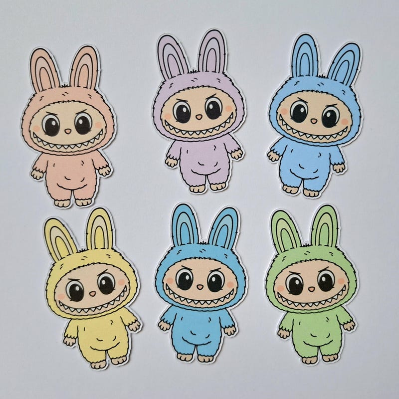 Printable Labubu Stickers - Etsy