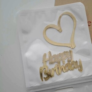 Heart Happy Birthday Cupcake Toppers | Cute Party Decorations | Elegant ...