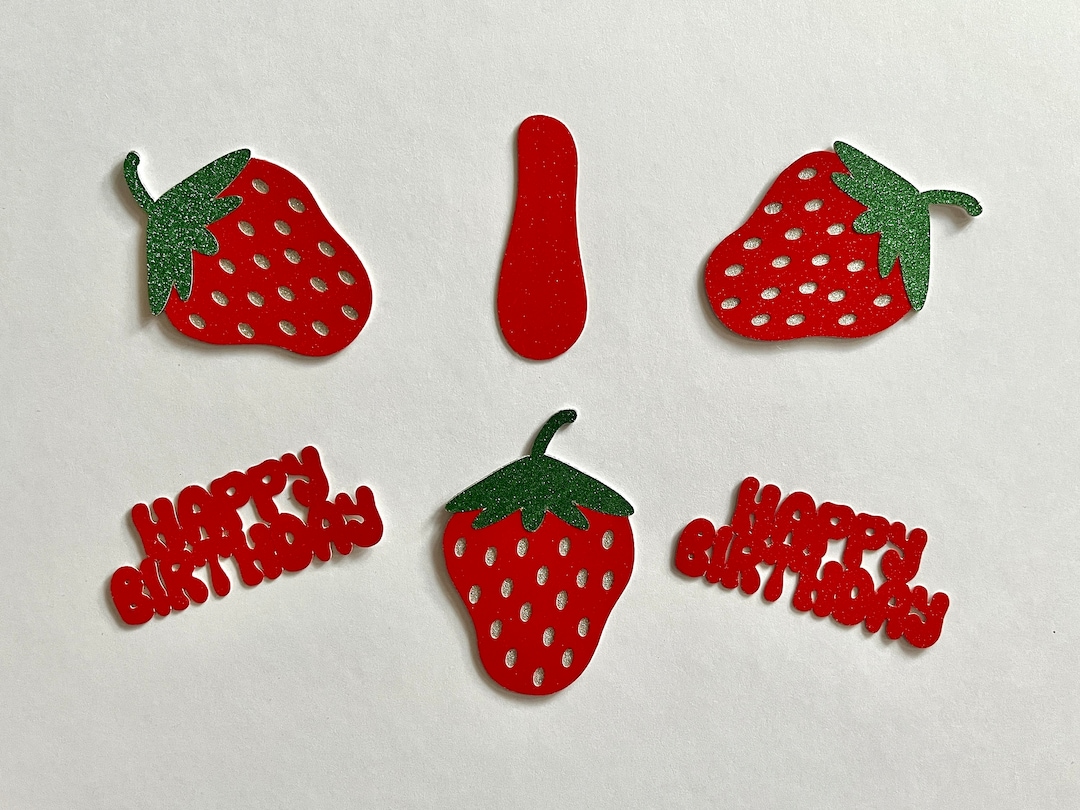 Strawberry Cupcake Toppers Birthday Age 6 Pack - Etsy