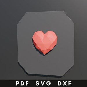 Heart Paper Craft, PDF Download DIY, Home Decor, Origami Gift, 3d ...