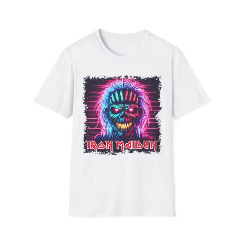 Neon Eddie Iron Maiden Eddie T-shirt Rock Heavy Metal Gift Fun Retro ...