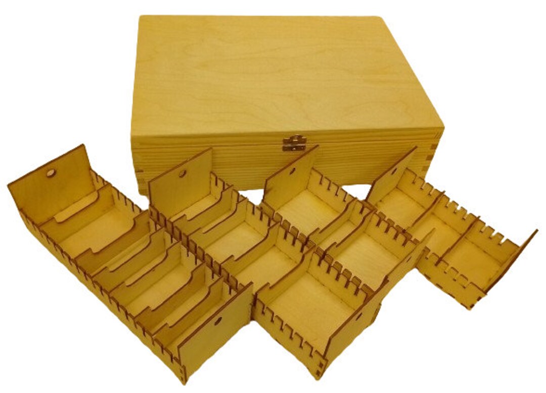 Wooden Card Storage Box for CCG and Board Games, Horizontal Layout - Etsy