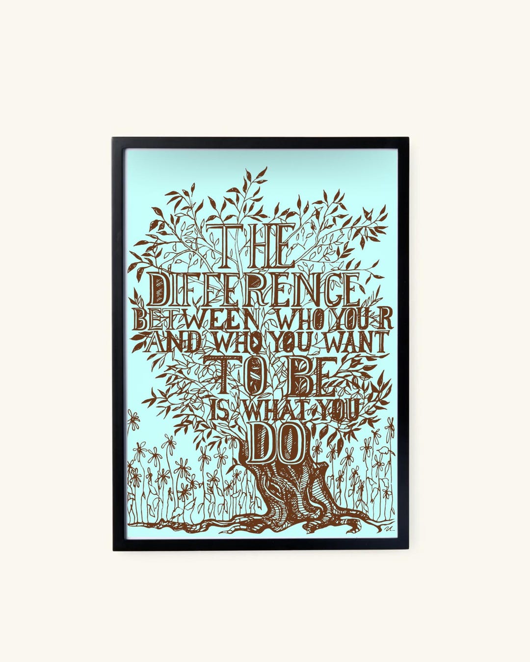 Printable Original Wall Artwork Ink Inspiration Quote Hand Writing Tree ...