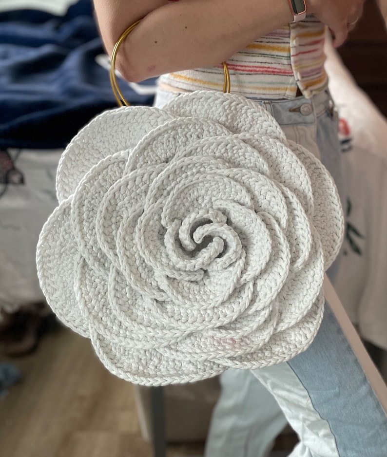 Rose Crochet Purse Handmade PATTERN ONLY Intermediate Skill Required - Etsy