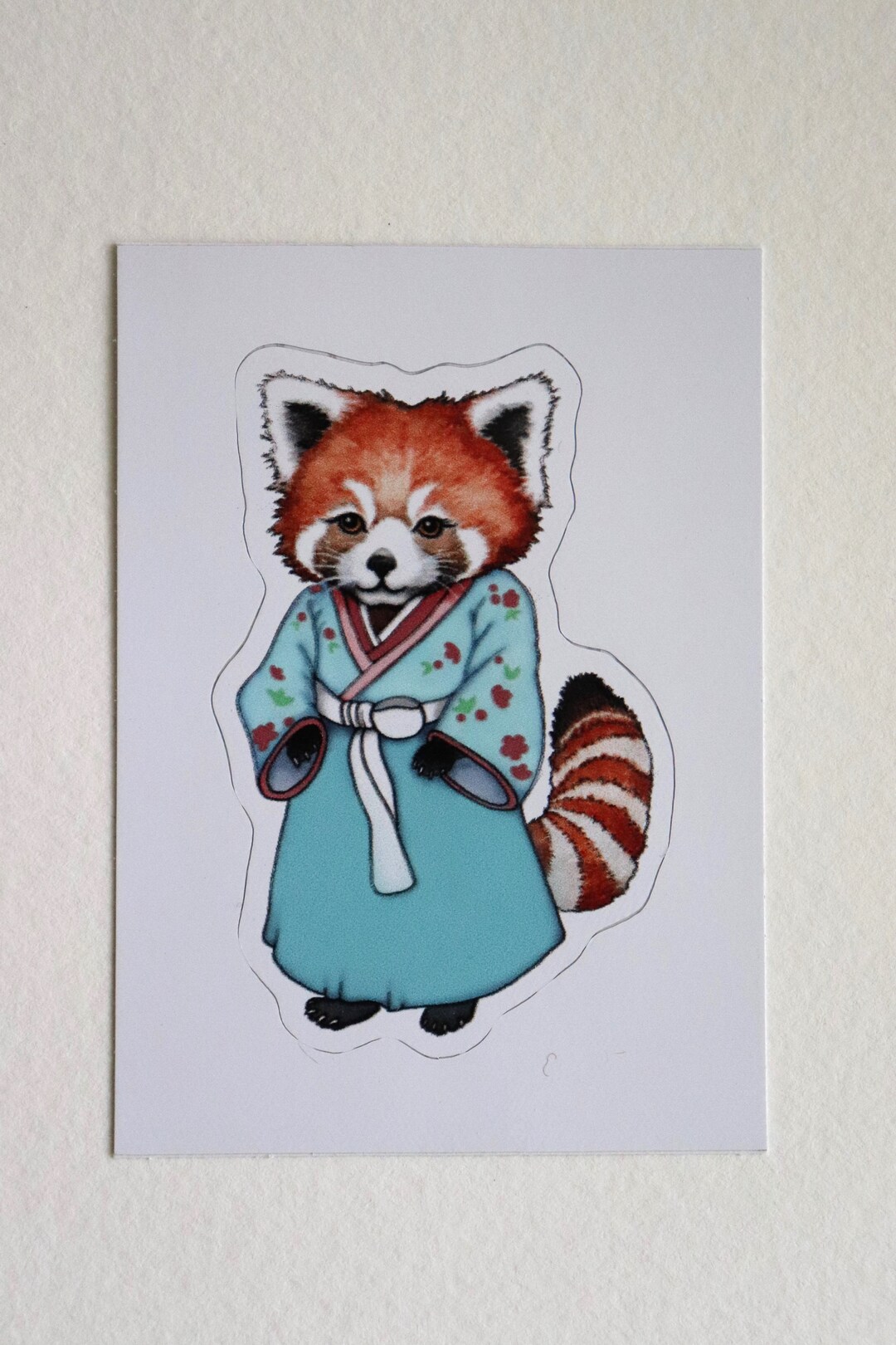 Red Panda Blue Hanbok Sticker - Etsy