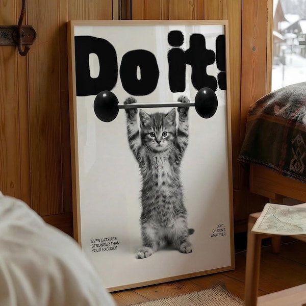 Motivational Cat Posters - Etsy