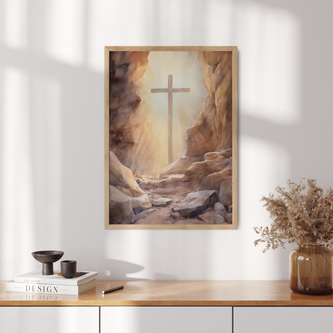 The Holy Cross Poster - Abstract Christian Art, Resurrection of Jesus ...