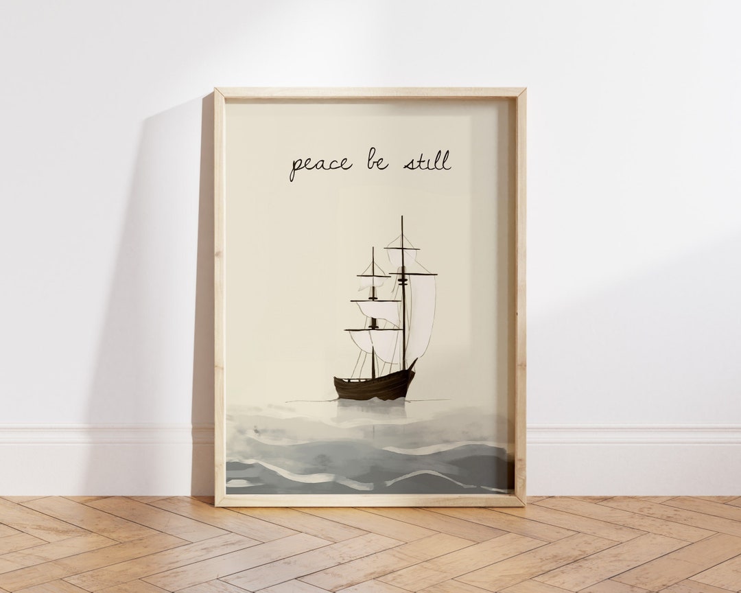 Peace Be Still Poster: Jesus Calms Storm, Boho Scripture (digital File ...