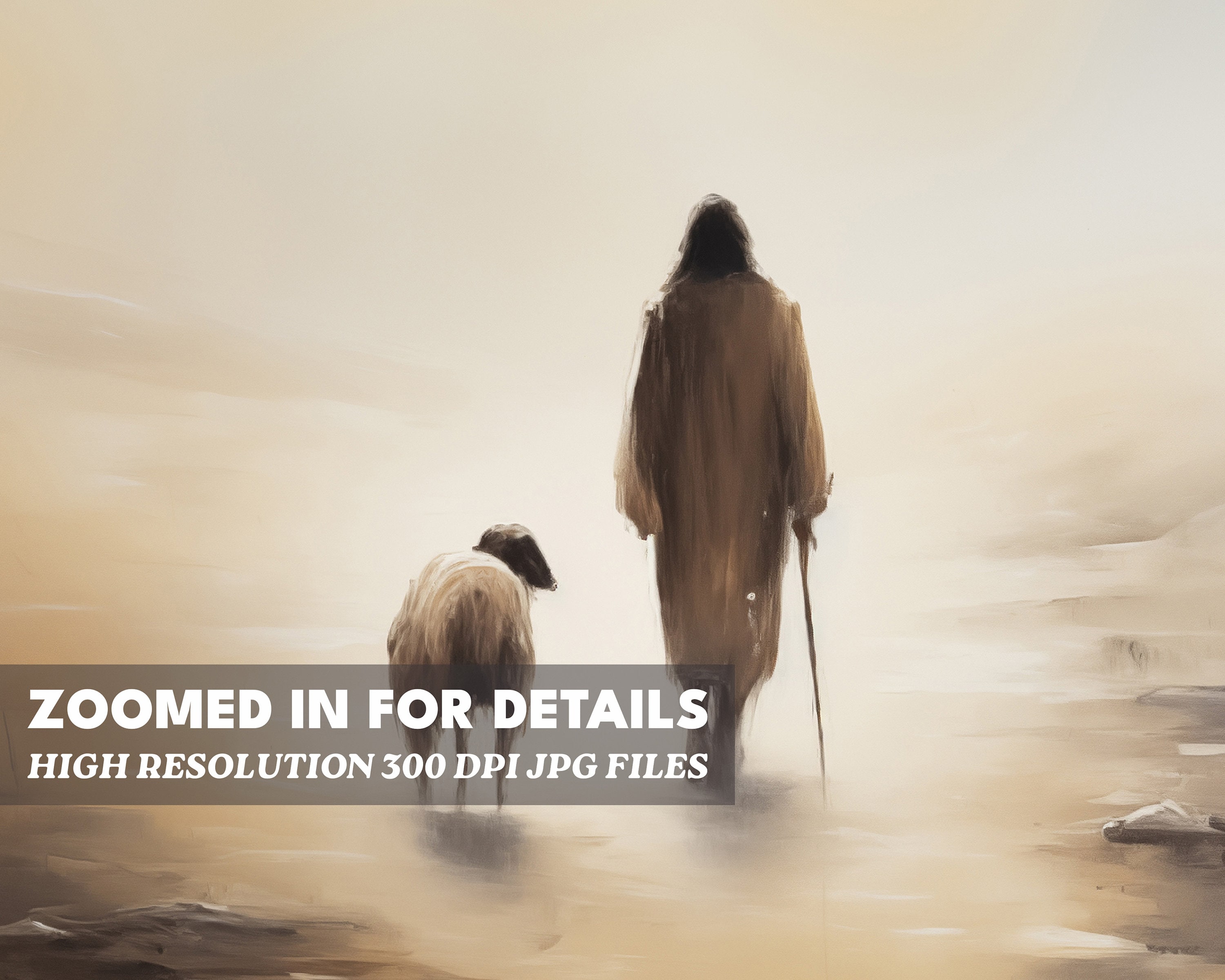 The Good Shepherd Poster, Jesus Leaves the 99 Sheep, Watercolor Bible ...