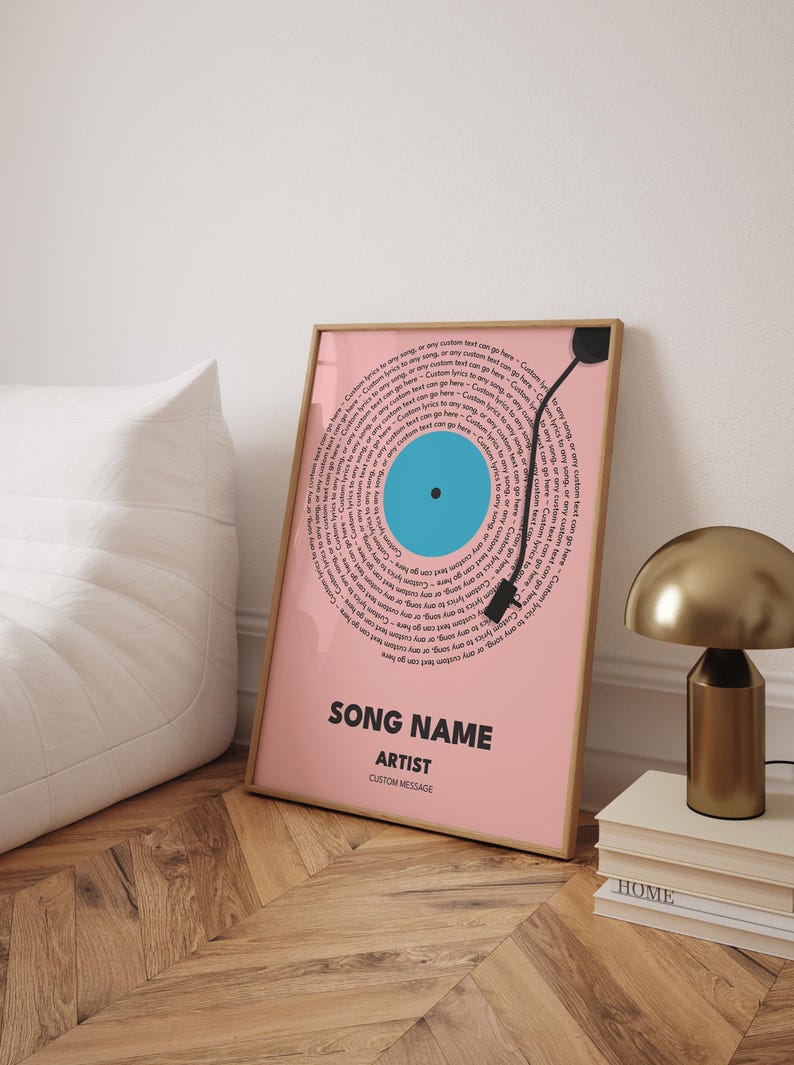 Custom Song Lyrics Print - Personalized Music Poster, Customizable ...