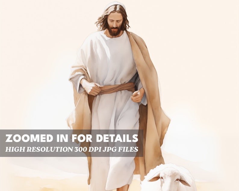 Parable of the Lost Sheep Poster by Wallency Watercolor Wall Art, Jesus ...