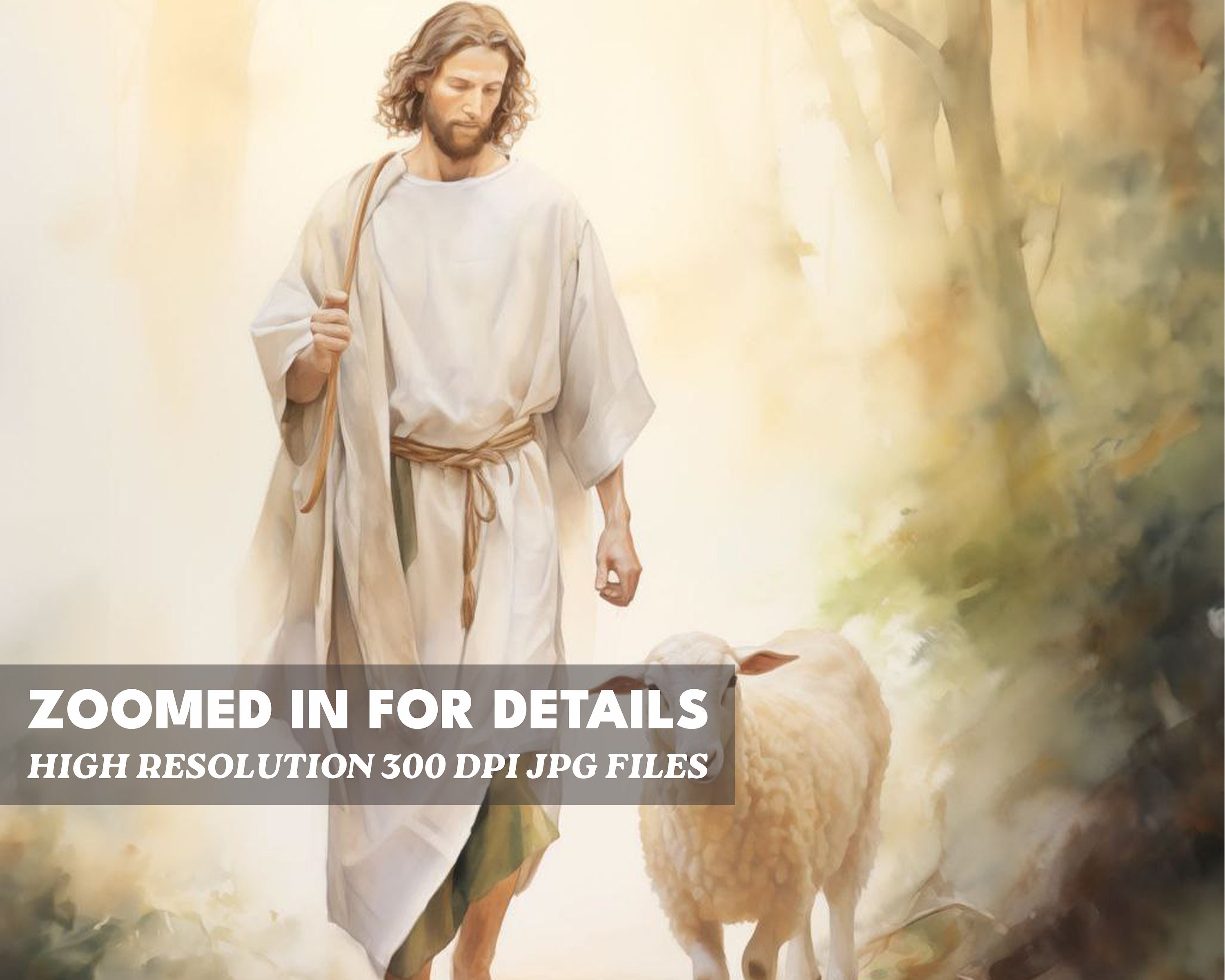 The Good Shepherd Poster, Jesus Leaves the 99 Sheep, Christian Modern ...