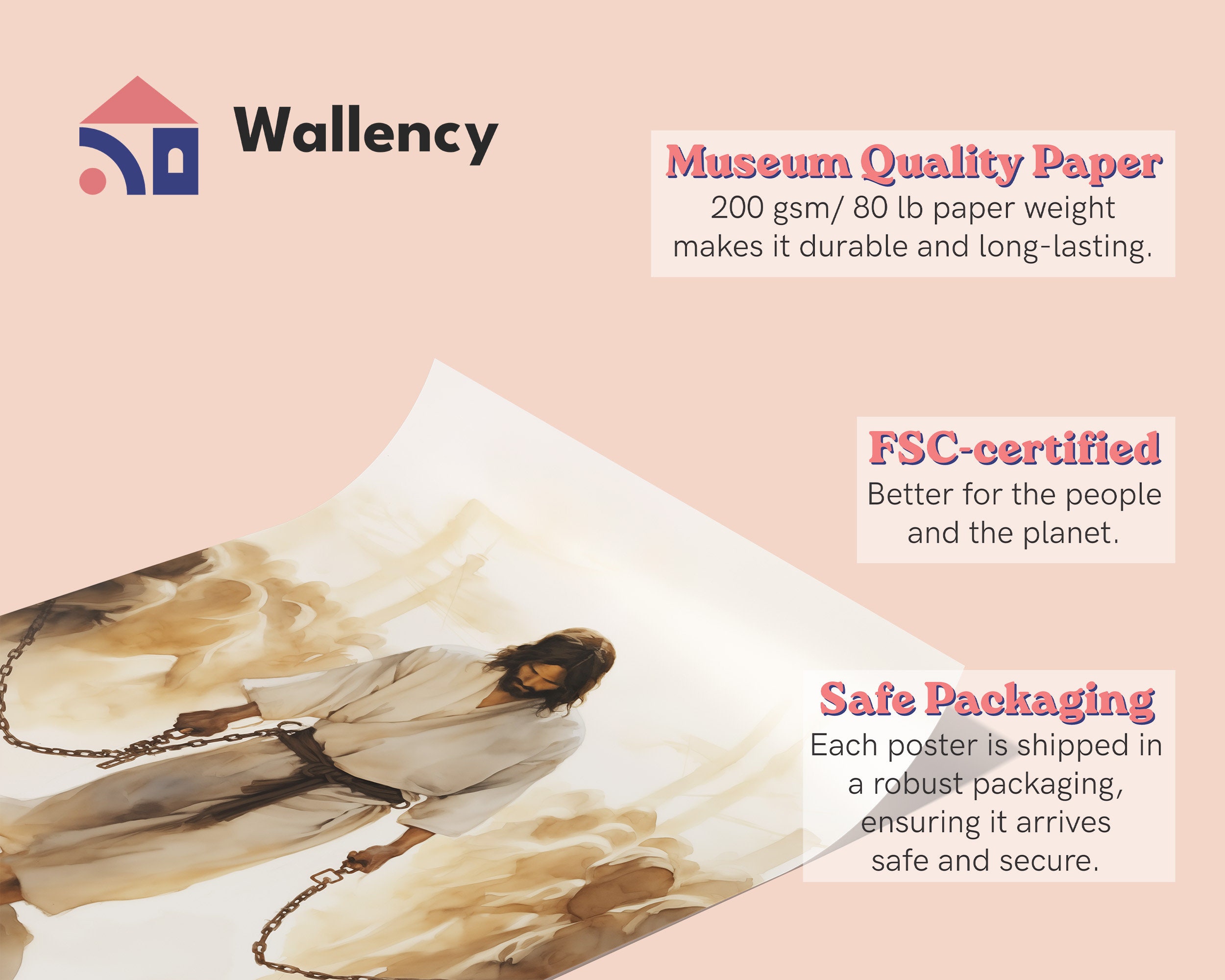 Jesus in Chains Poster by Wallency Watercolor Wall Art, the Crucifixion ...