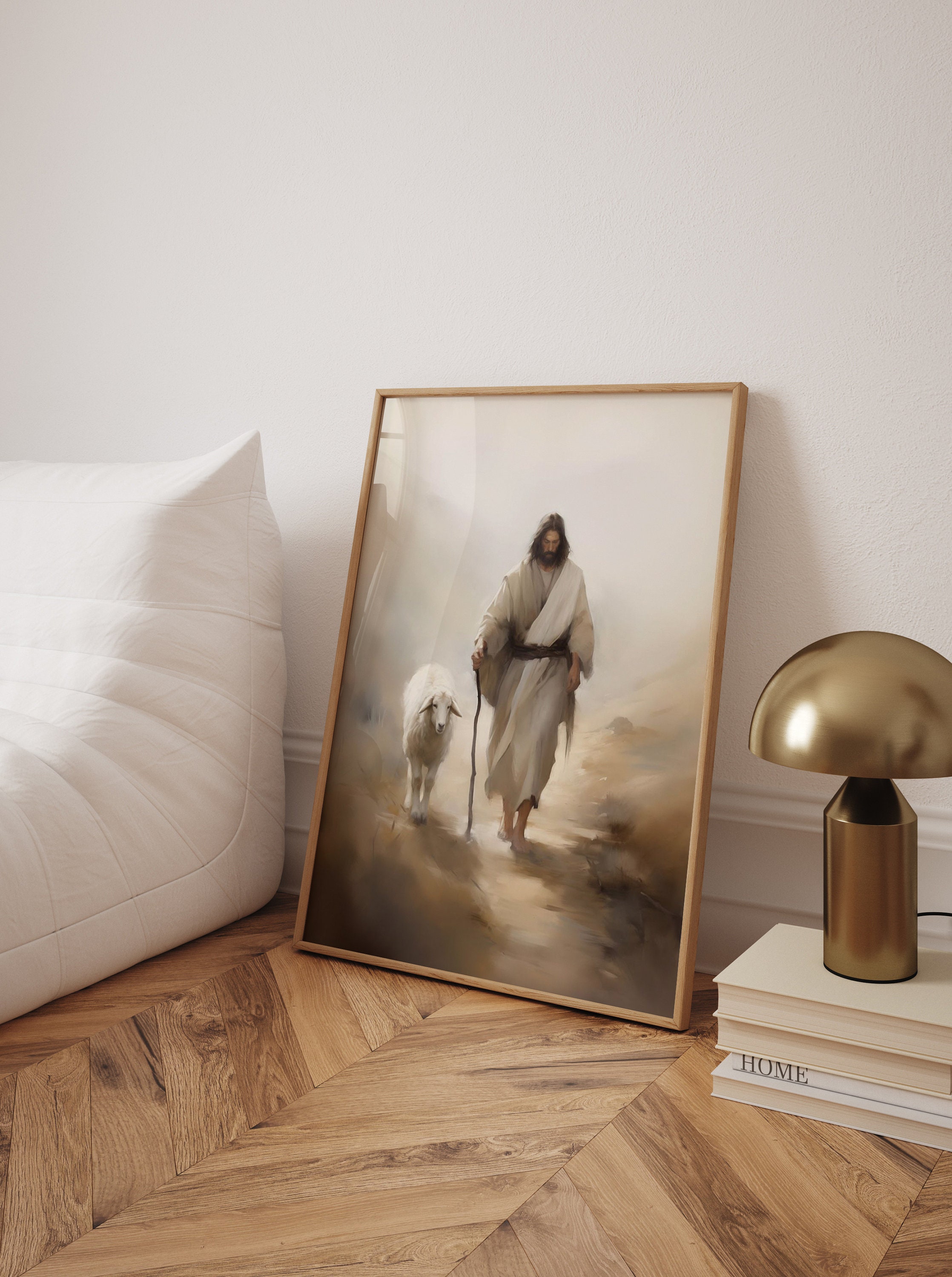 The Good Shepherd Poster, Jesus Leaves the 99 Sheep, Christian Modern ...