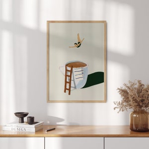 Coffee Diver Poster: Mid-century Kitchen Wall Art - Etsy