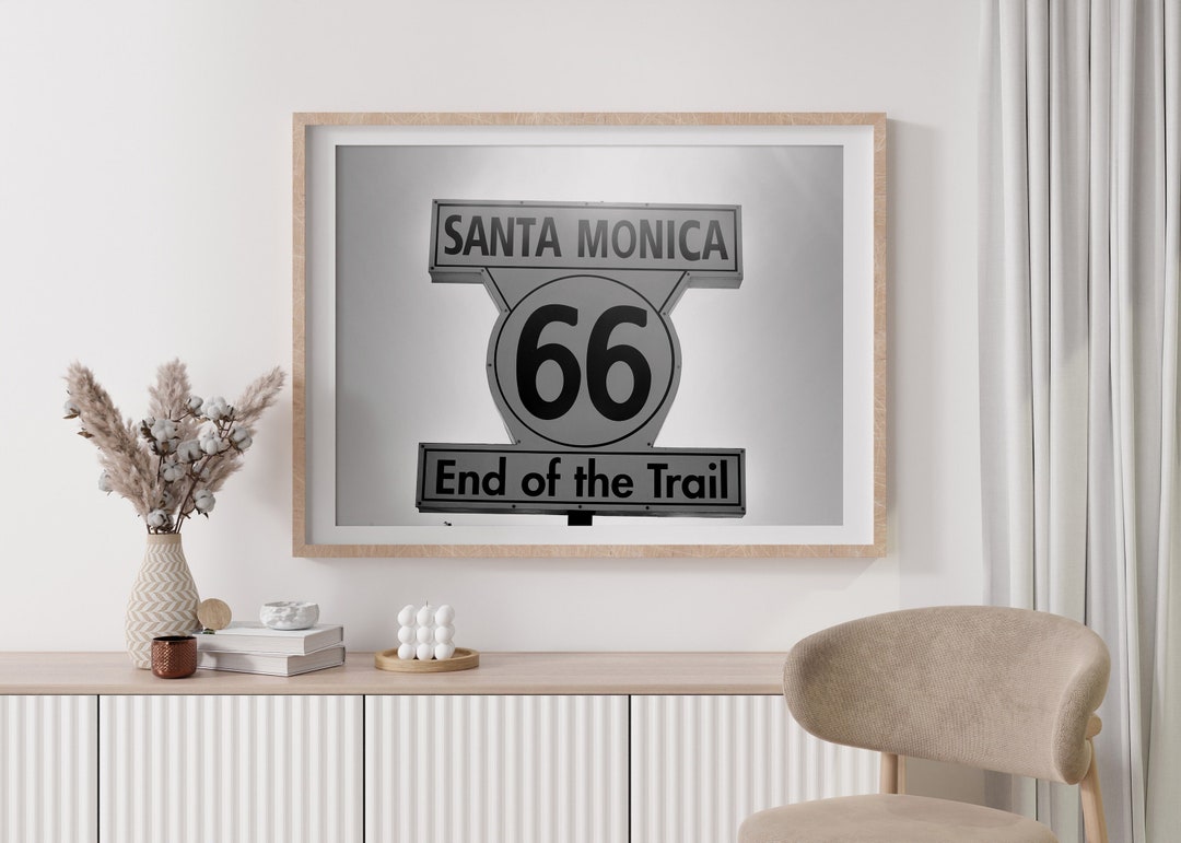 Route 66 Wall Art, Route 66 Sign Print, Santa Monica Poster, Santa ...
