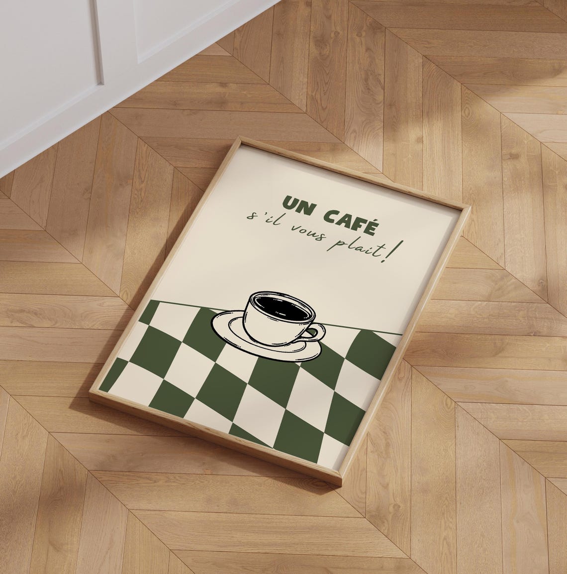 French Cafe Poster: Un Cafe S'il Vous Plait, Trendy Kitchen Art ...