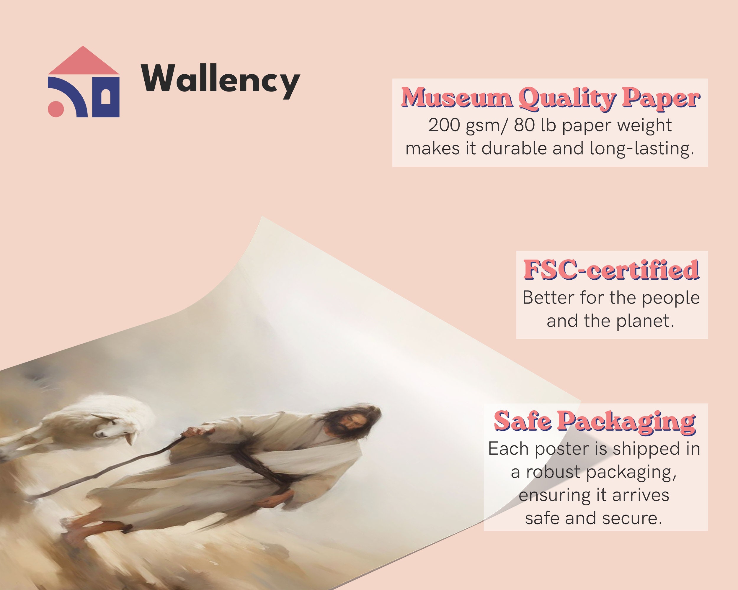 The Good Shepherd Poster, Jesus Leaves the 99 Sheep, Christian Modern ...