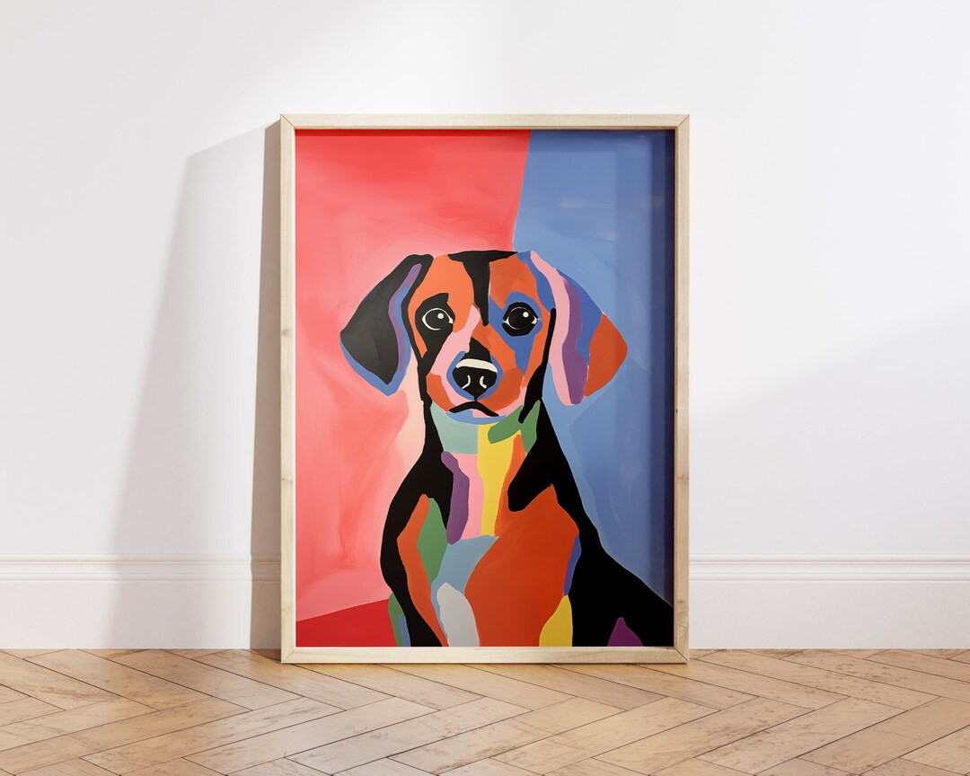 Matisse Style Dog Art Print: Colorful Pet Portrait (digital File) - Etsy