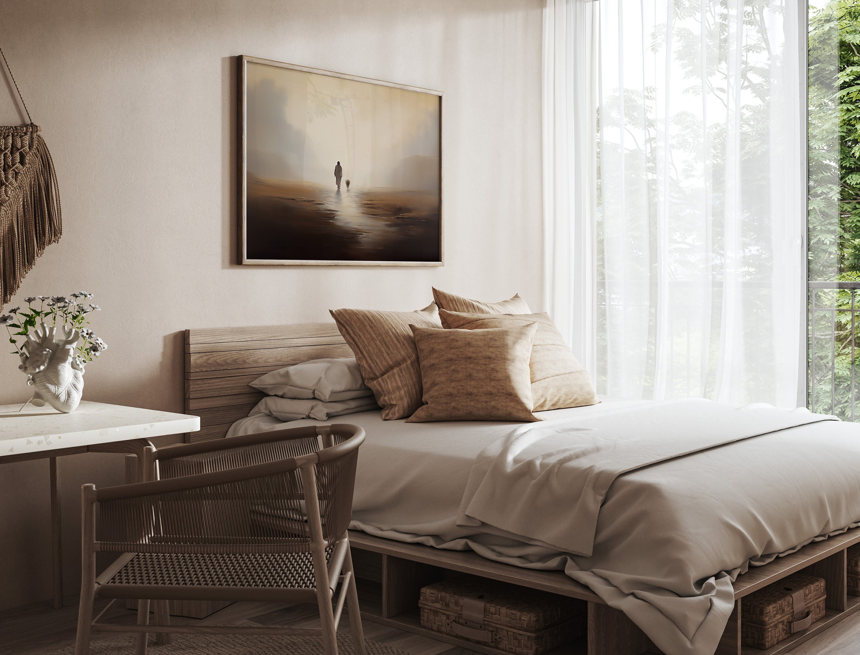 The Good Shepherd Poster, Jesus Leaves the 99 Sheep, Watercolor Bible ...