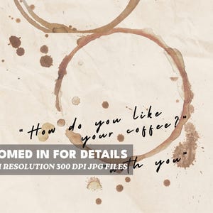 Coffee Stain Poster: Rustic Kitchen Wall Art, Romantic Quote - Etsy