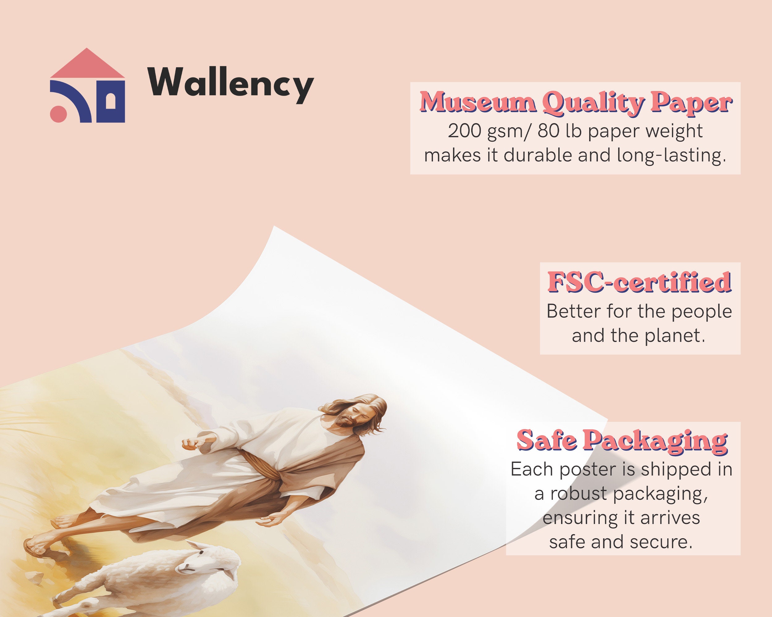 The Good Shepherd Poster, Jesus Leaves the 99 Sheep, Christian Modern ...