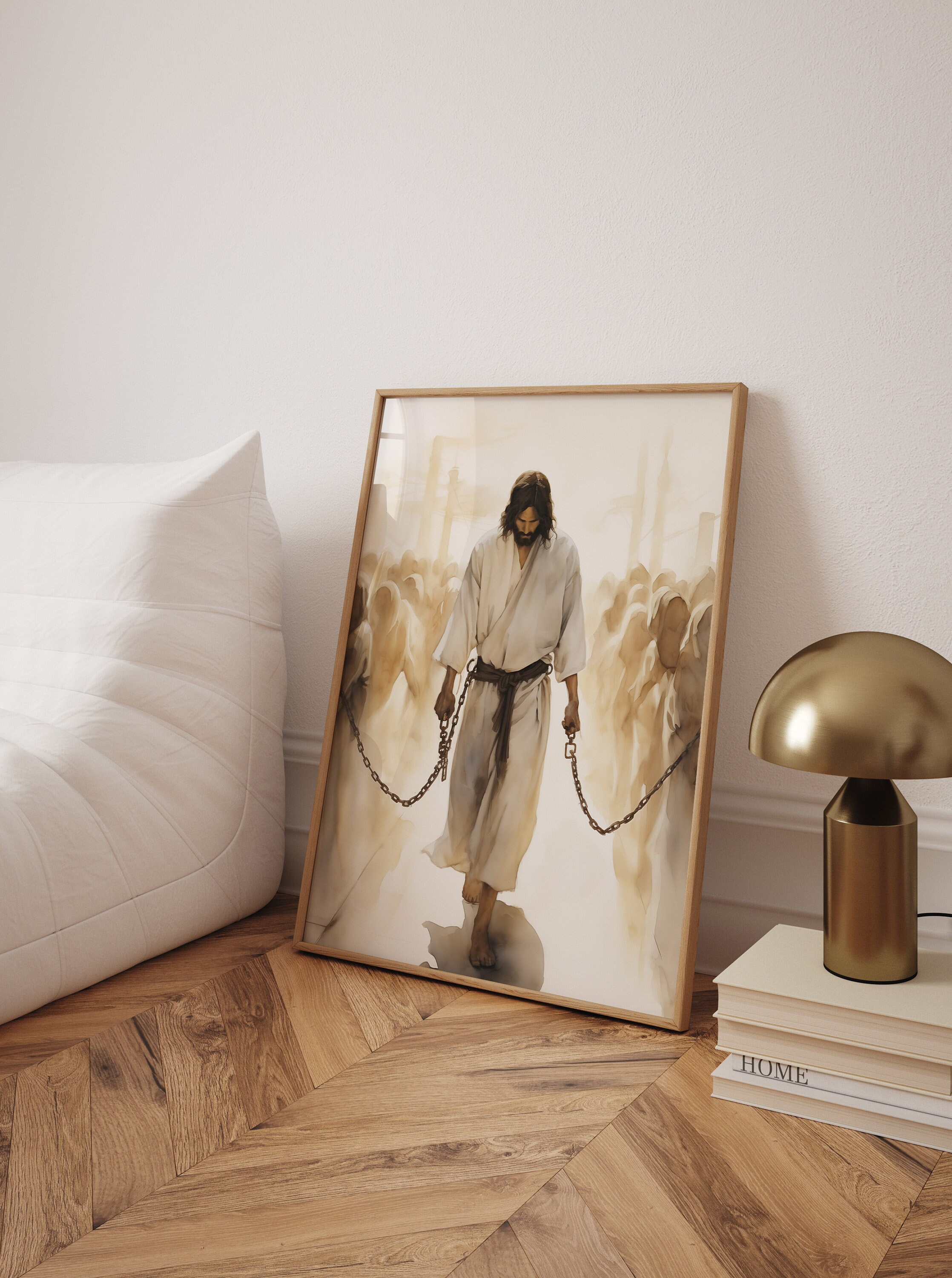 Jesus in Chains Poster by Wallency Watercolor Wall Art, the Crucifixion ...
