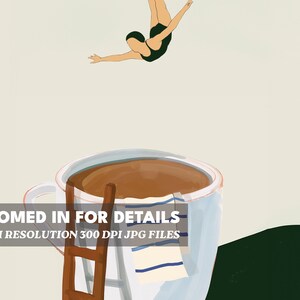 Coffee Diver Poster: Mid-century Kitchen Wall Art - Etsy